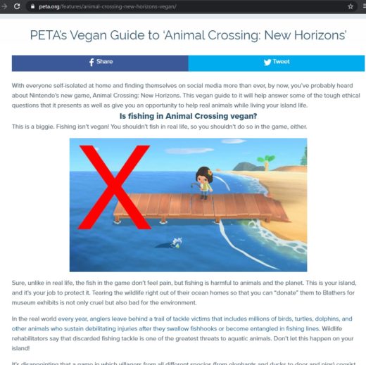 Peta Proves They Are Insane With Animal Crossing - The World of Nardio
